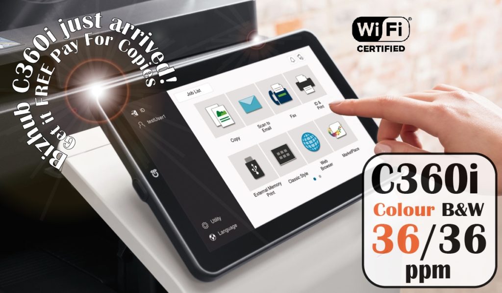 Get Free Konica Minolta Bizhub C360i Pay For Copies Only